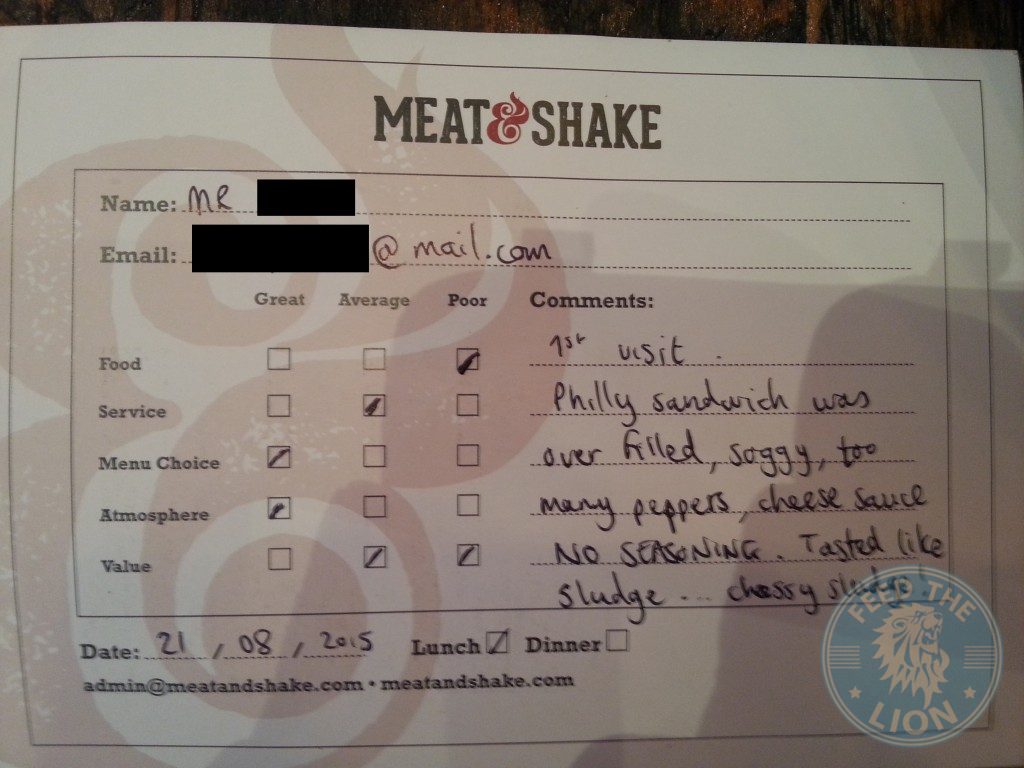 Meat & Shake (American) - Ealing - Feed the Lion