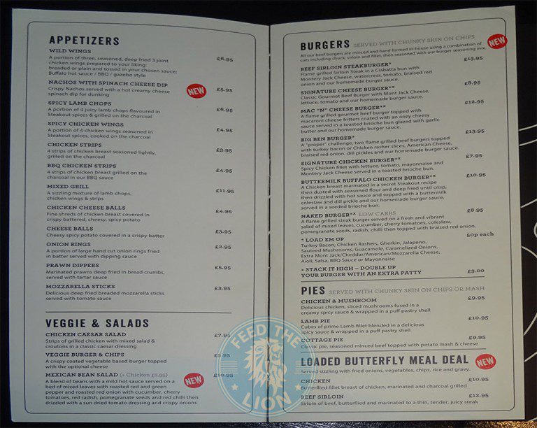 steakout menu steak out - Feed the Lion