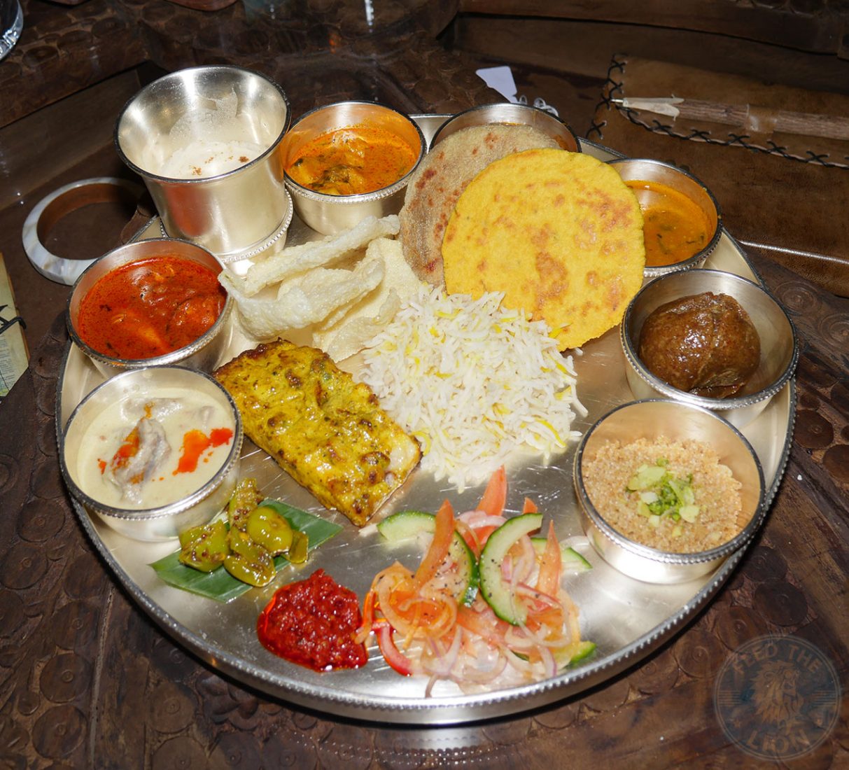 Thali curry Chokhi Dhani Indian Halal restaurant Battersea - Feed the Lion