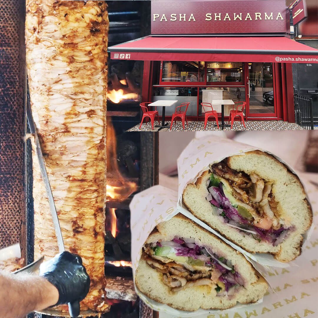 Pasha Shawarma coal-fired rotisseries in London Willesden - Feed the Lion