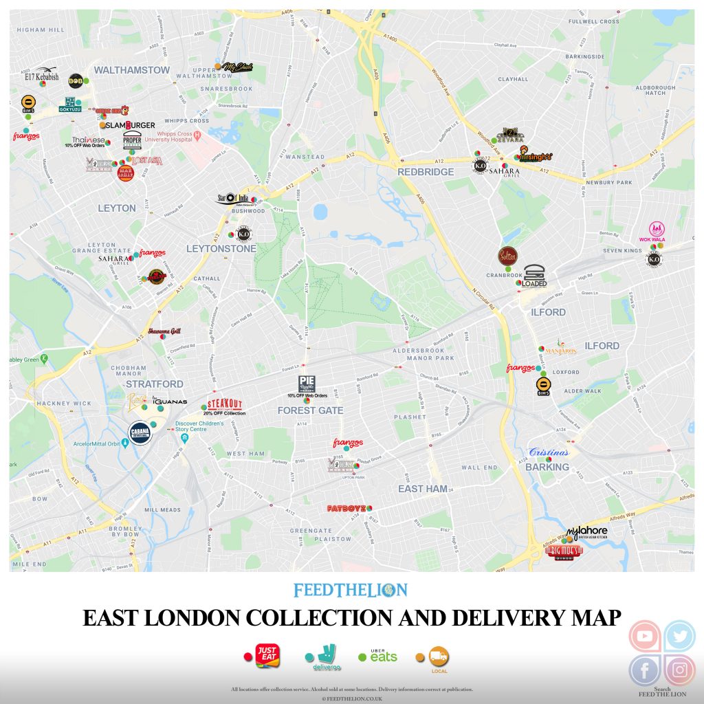 #StayAtHome East London collection & delivery map - Feed the Lion