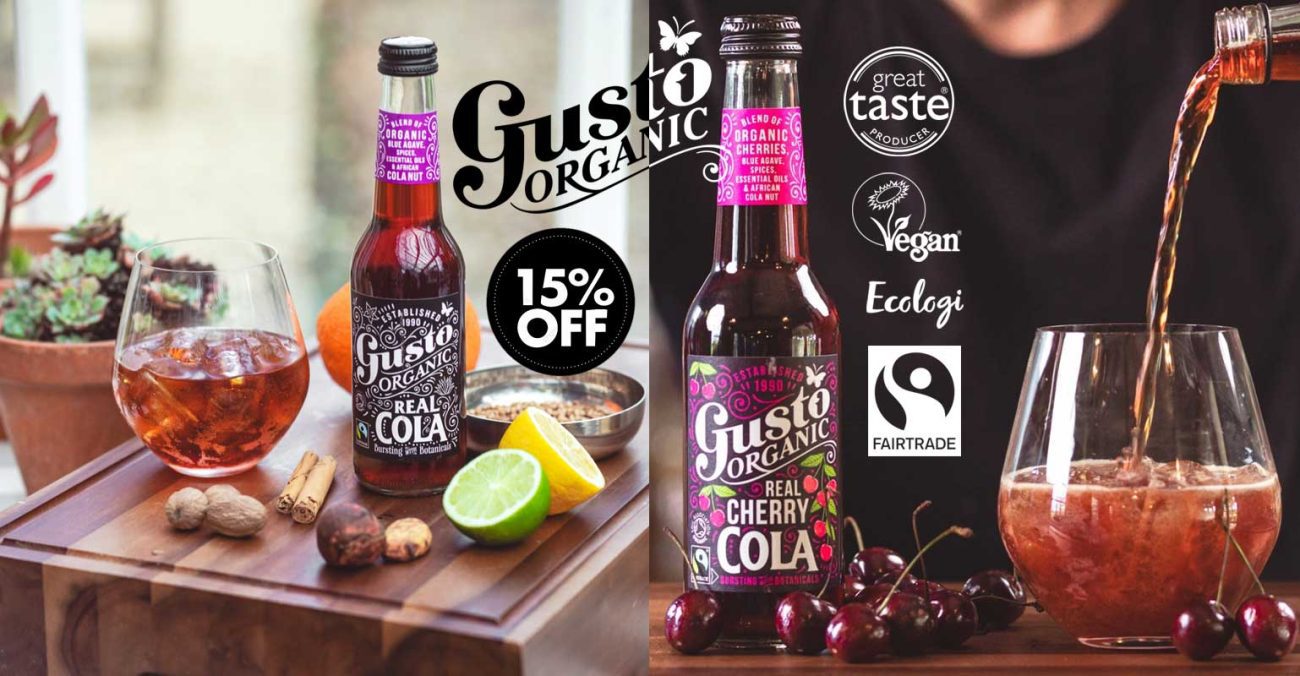 15% off Gusto Organic: The ethical alternative to big brand cola - Feed ...