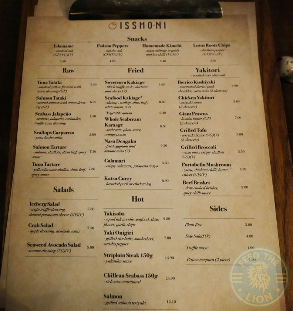 menu Isshoni issho-ni Behnal Halal Japanese - Feed the Lion