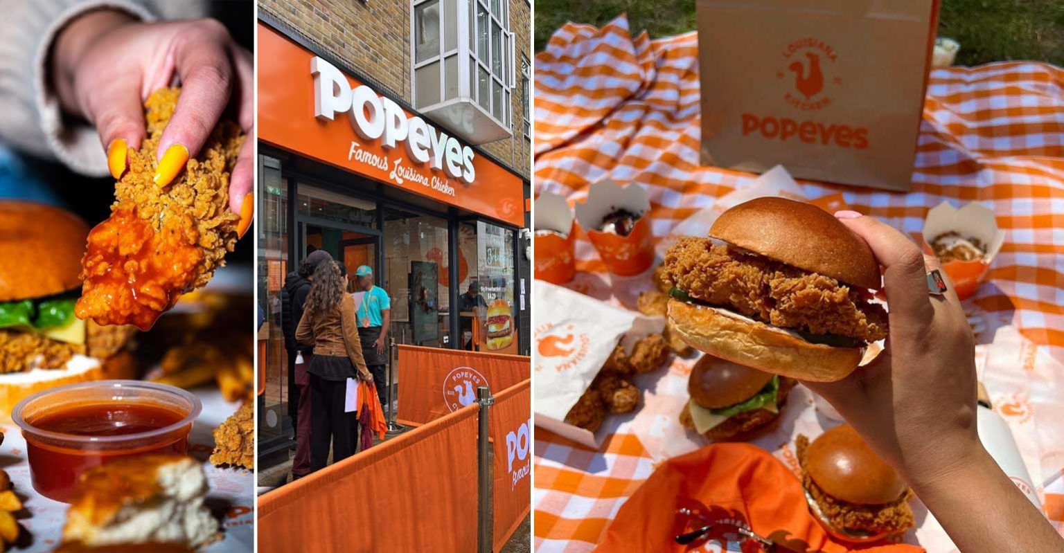Giveaways at Popeyes Louisiana Kitchen launch in Woolwich - Feed the Lion
