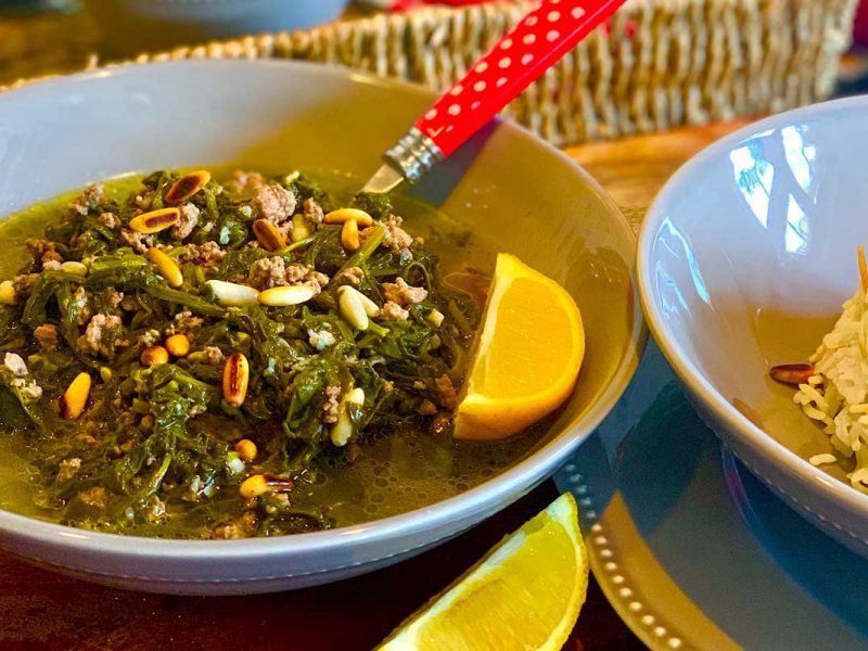 Spinach Stew with Vermicelli Rice - Lina Saad - Feed the Lion